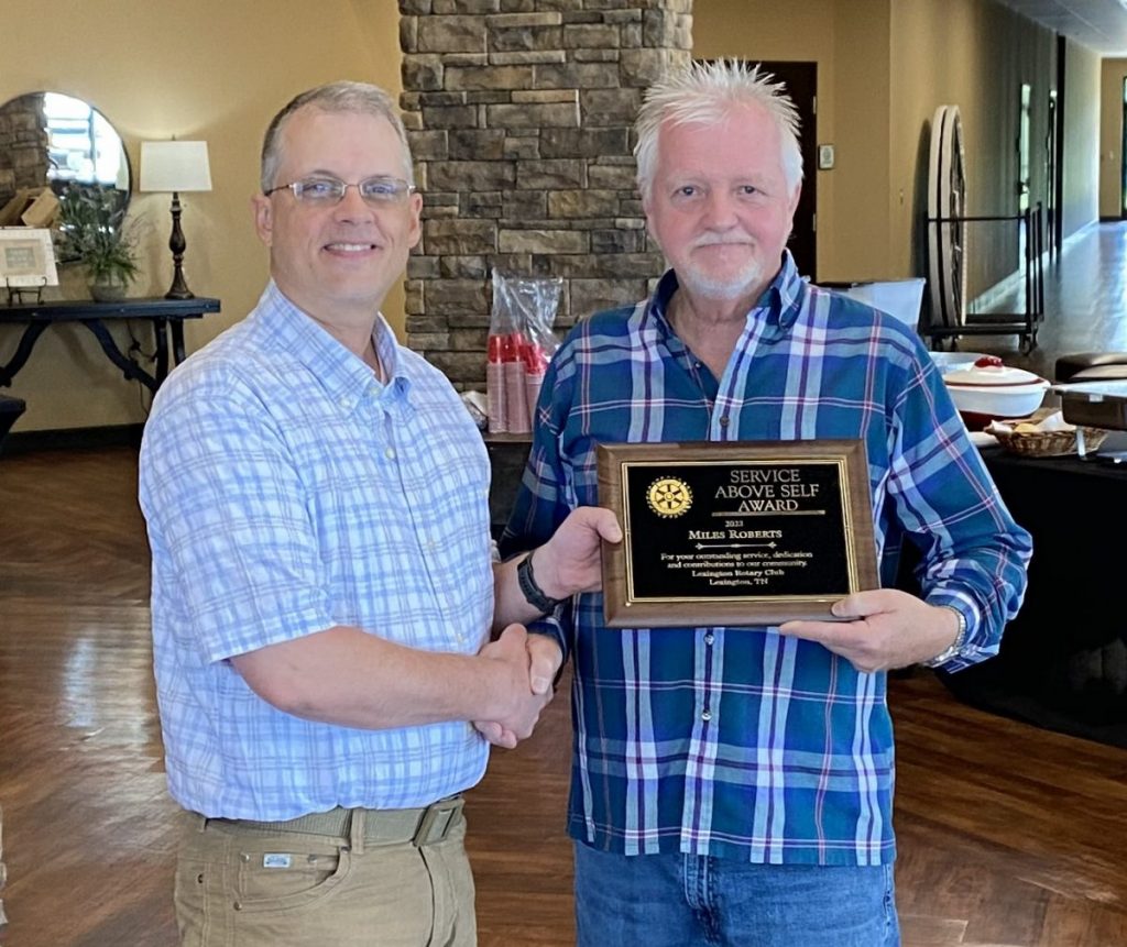 Miles Roberts Honored with Service Above Self Award – Lexington Progress